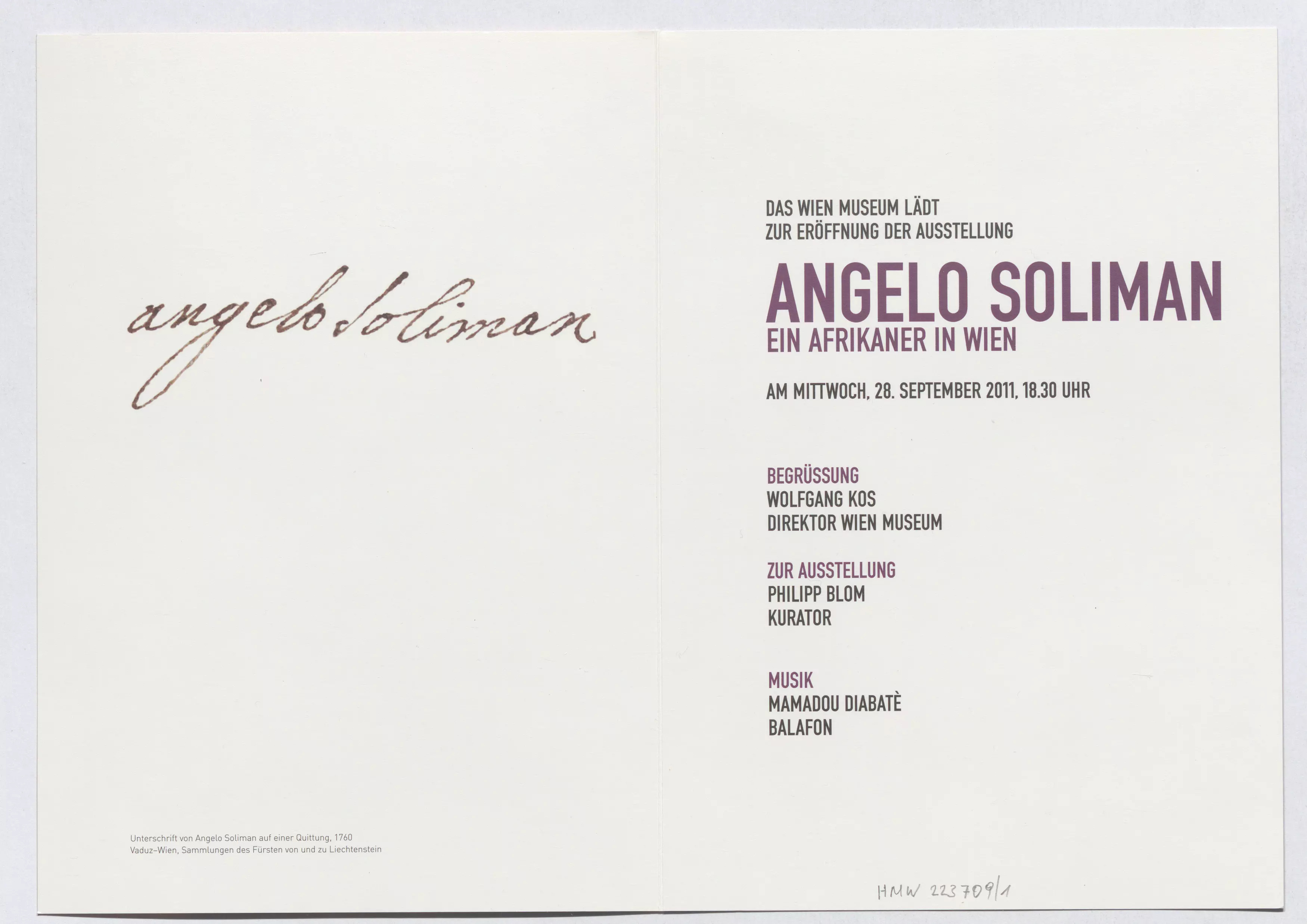 376. Sonderausstellung des Wien Museums: "Angelo Soliman. Ein Afrikaner ...