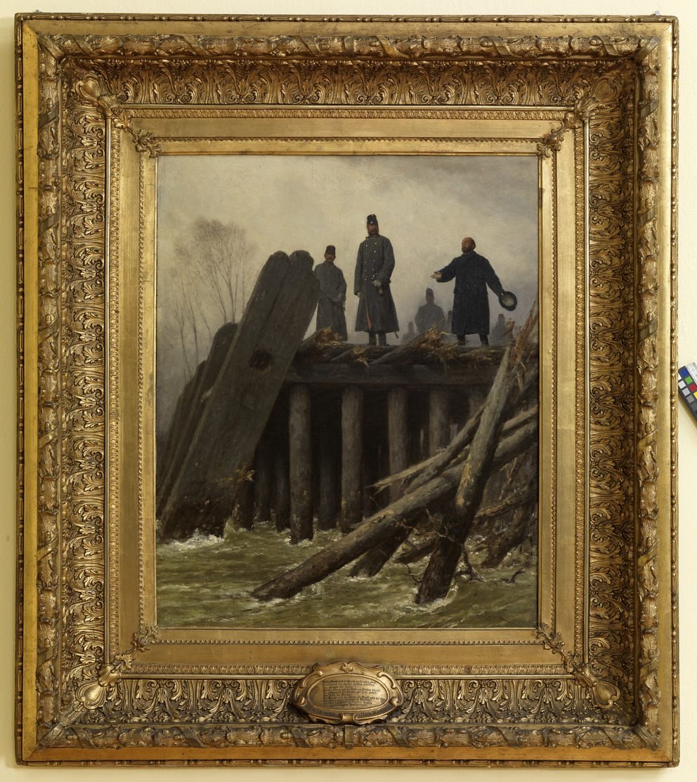 Die Überschwemmung im Februar 1862. Kaiser Franz Joseph I. auf den ...