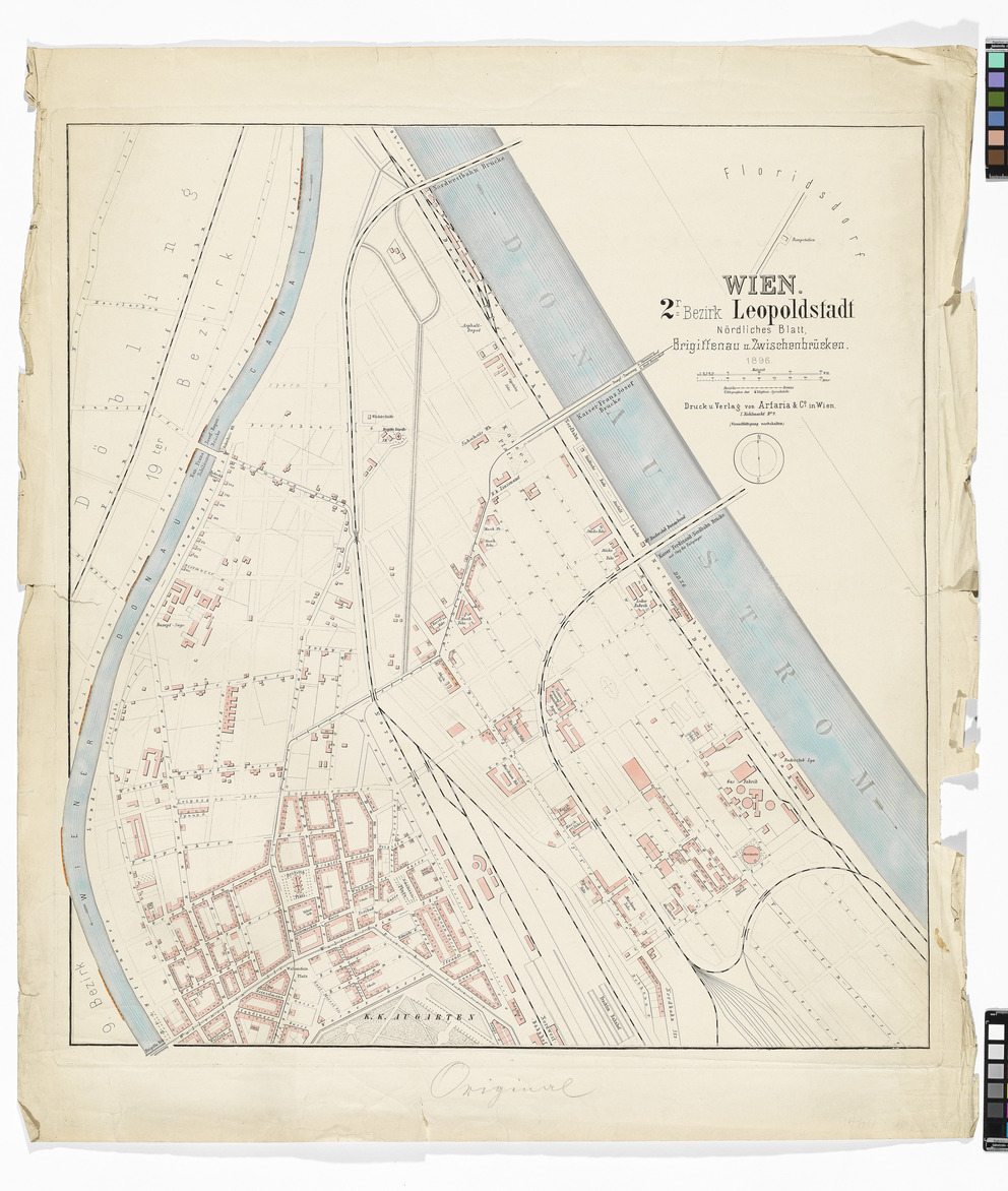 20., Plan des heutigen Bezirks Brigittenau, "2r Bezirk Leopoldstadt ...