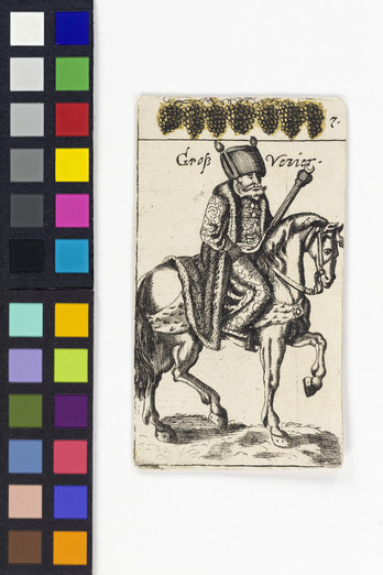 Spielkarten zur Erinnerung an die Wiener Türkenbelagerung 1683: "Traube ...