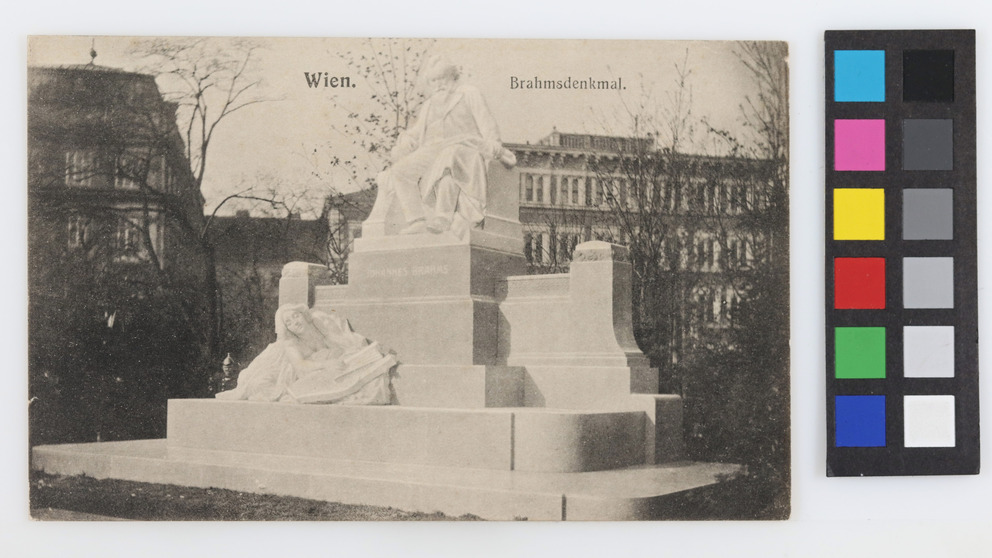 4., Karlsplatz - Brahmsdenkmal im Resselpark, Ansichtskarte – Wien ...