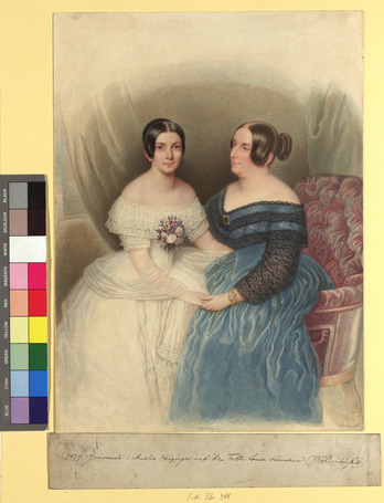 Die Burgtheaterschauspielerinnen Amalia Haizinger (1800-1884) und ihre ...