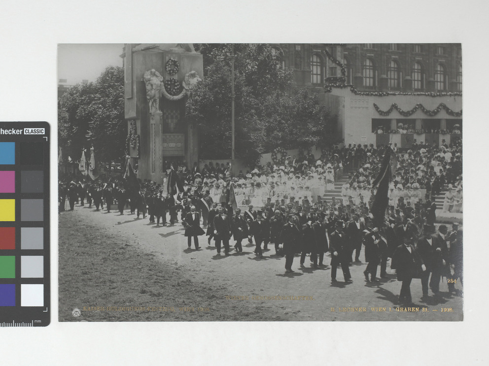 Der Kaiser-Huldigungs-Festzug, Wien 1908. Wiener Genossenschaften ...