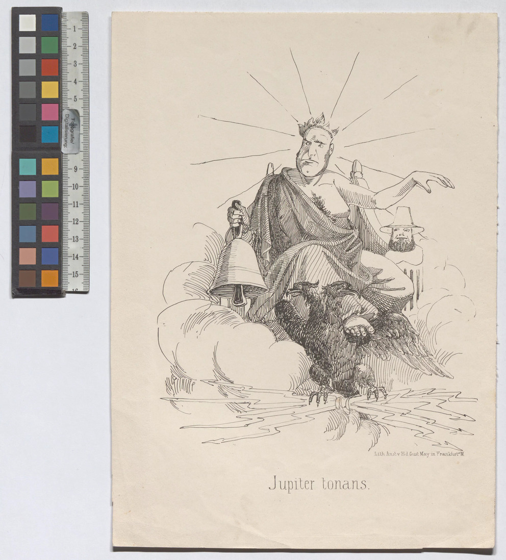 "Jupiter tonans." (Karikatur auf Heinrich von Gagern, Präsident der ...
