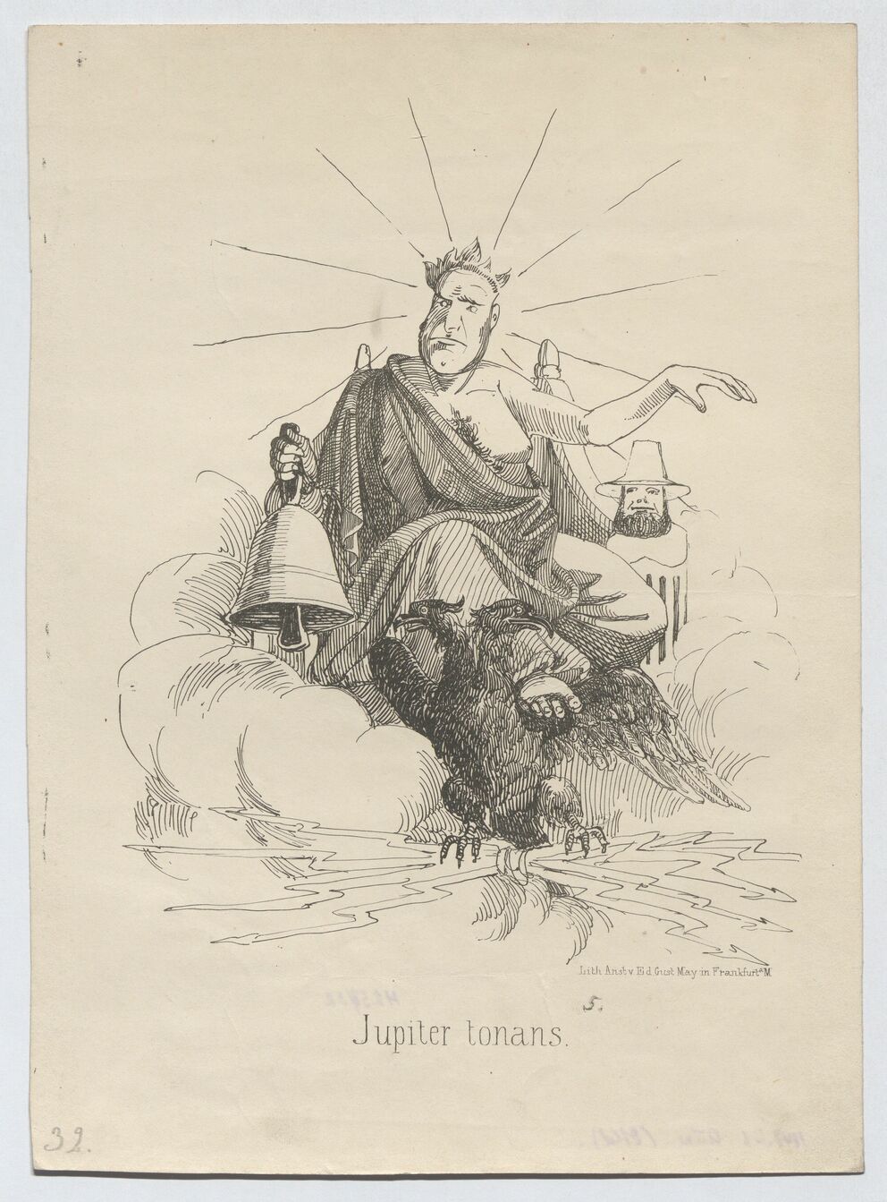 "Jupiter tonans." (Karikatur auf Heinrich von Gagern, Präsident der ...