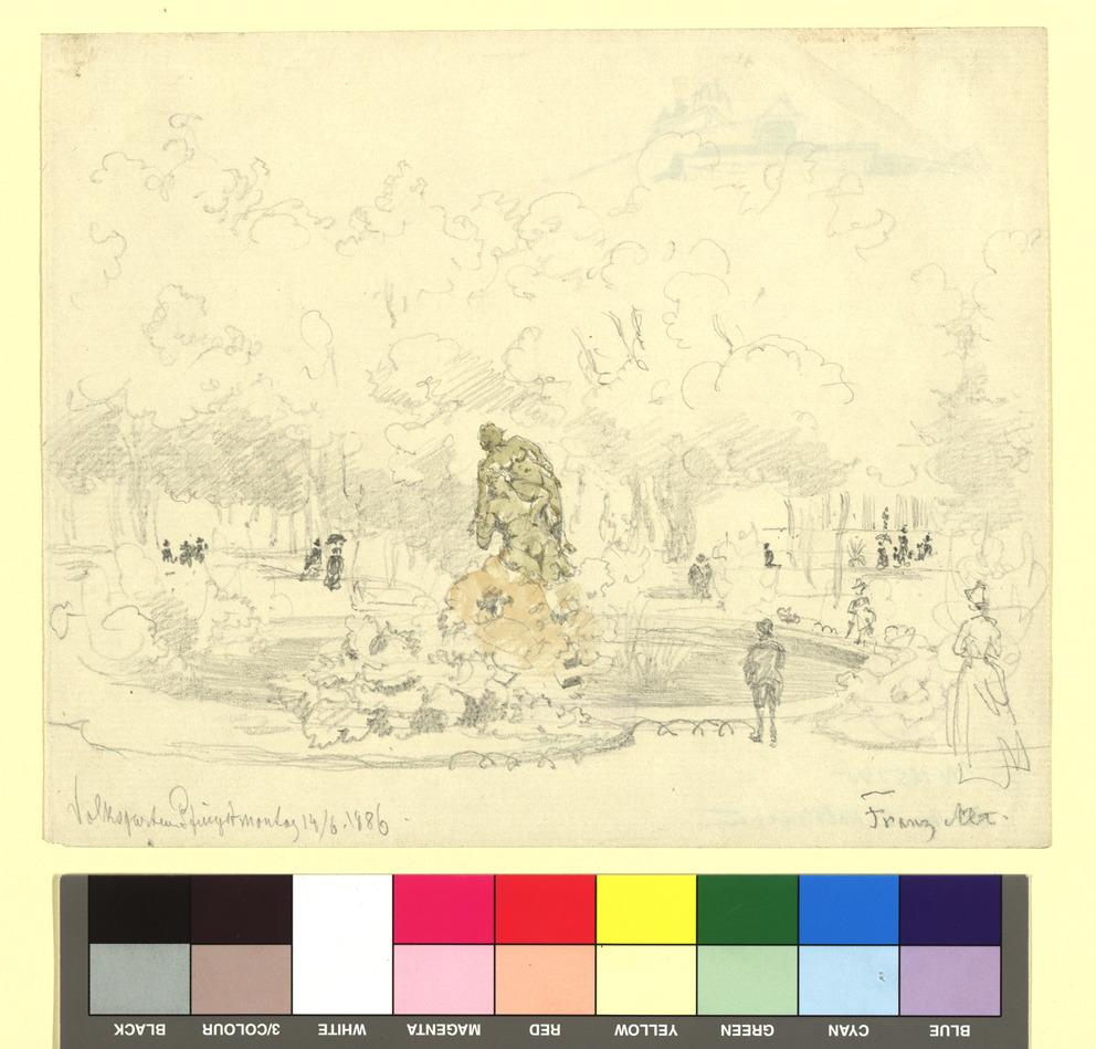 Volksgarten mit Tilgnerbrunnen (Faun und Nymphe) – Wien Museum Online ...