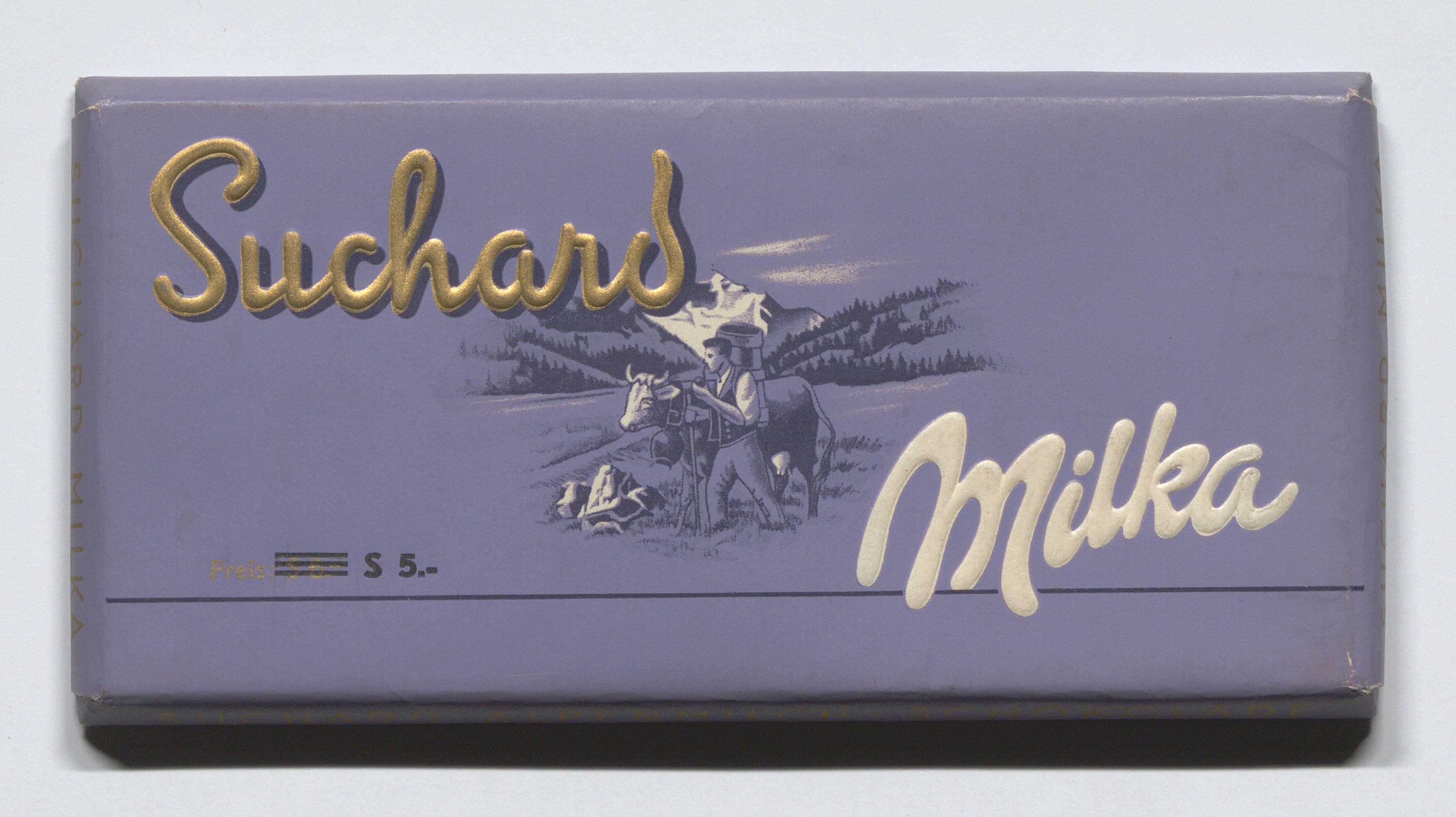 Suchard: "Milka", Schokoladentafel-Attrappe – Wien Museum Online Sammlung