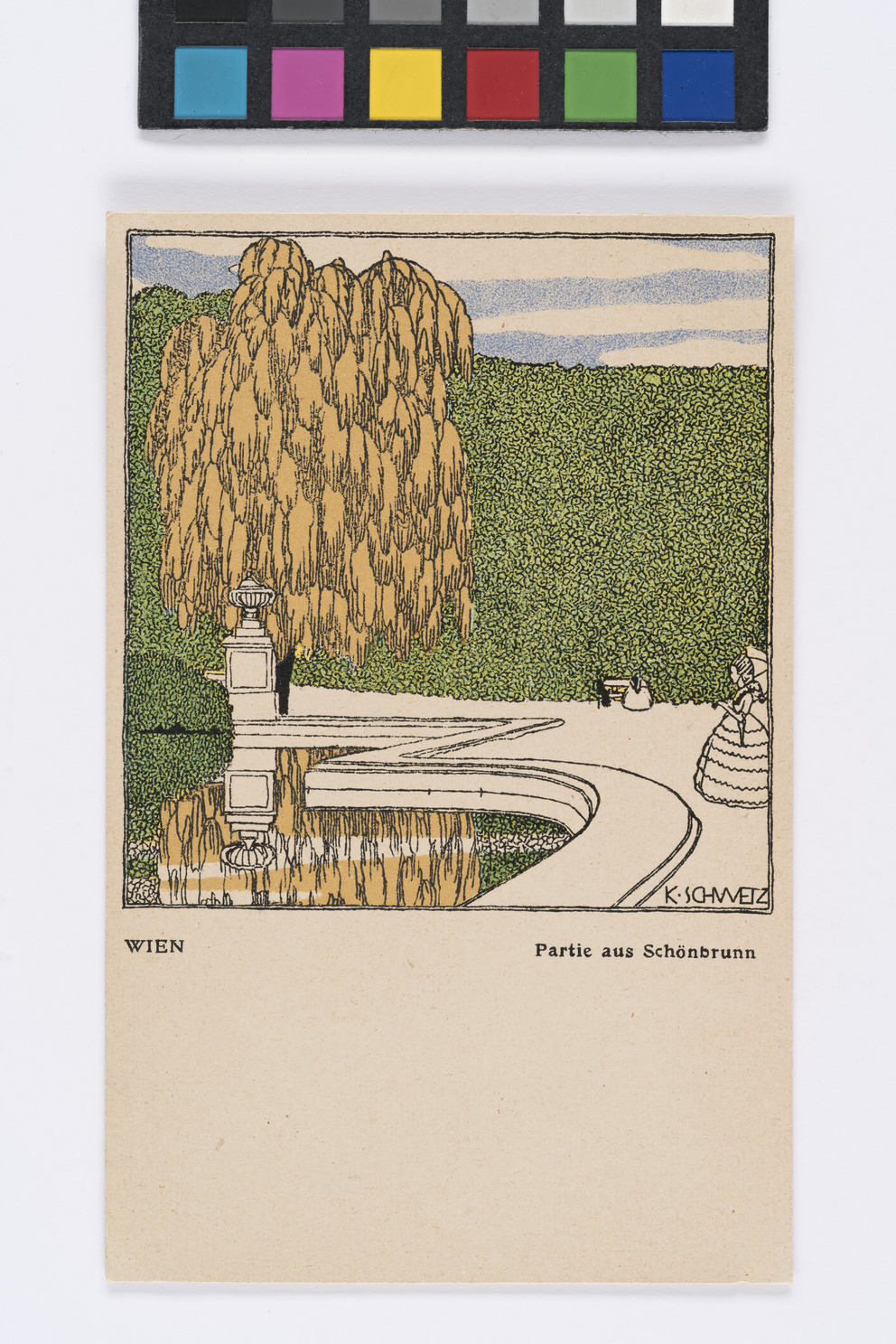 Postkarte der Wiener Werkstätte Nr. 294: Wien, Partie aus Schönbrunn ...