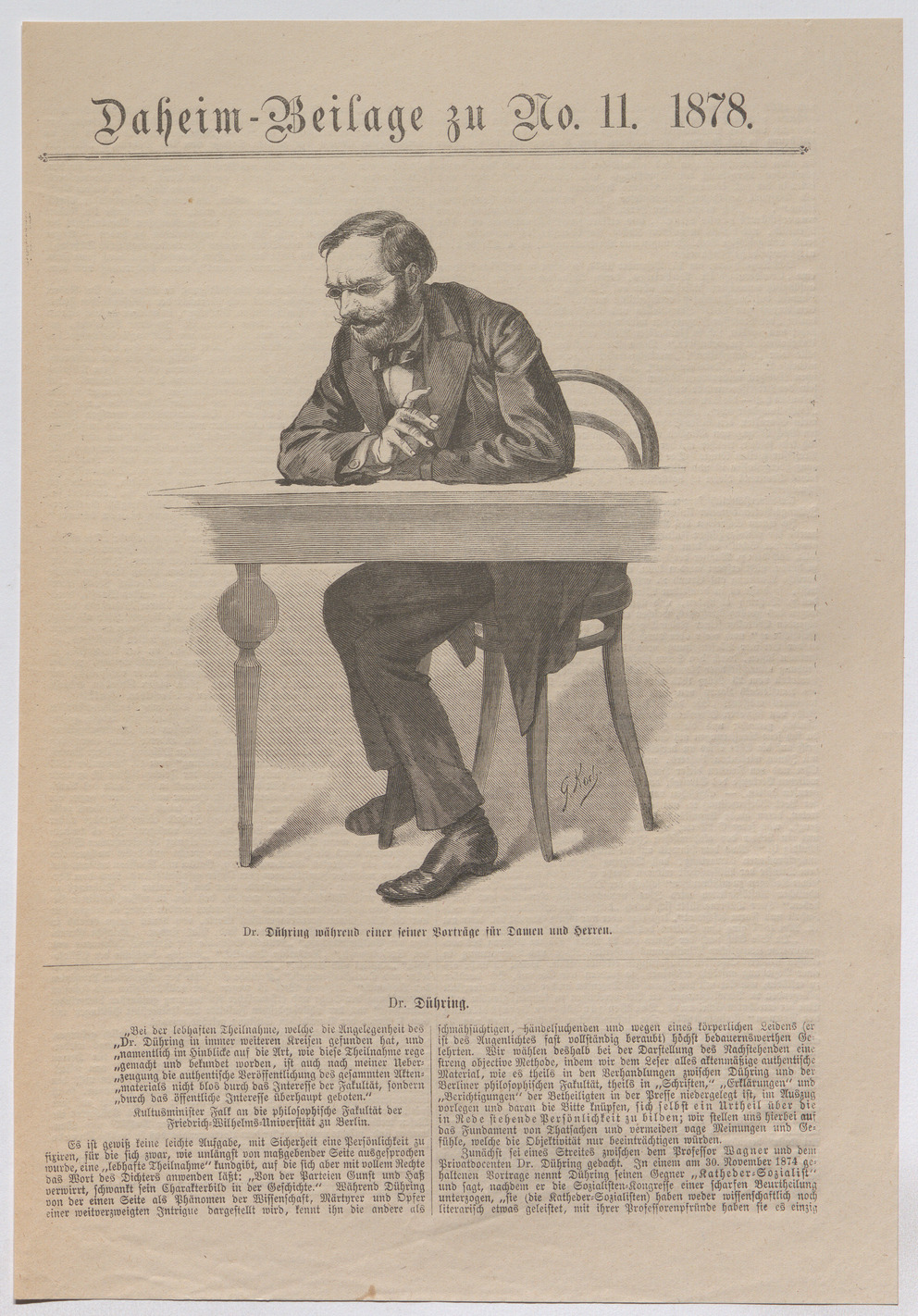 "Dr. Dühring während einer seiner Vorträge für Damen und Herren" – Wien ...
