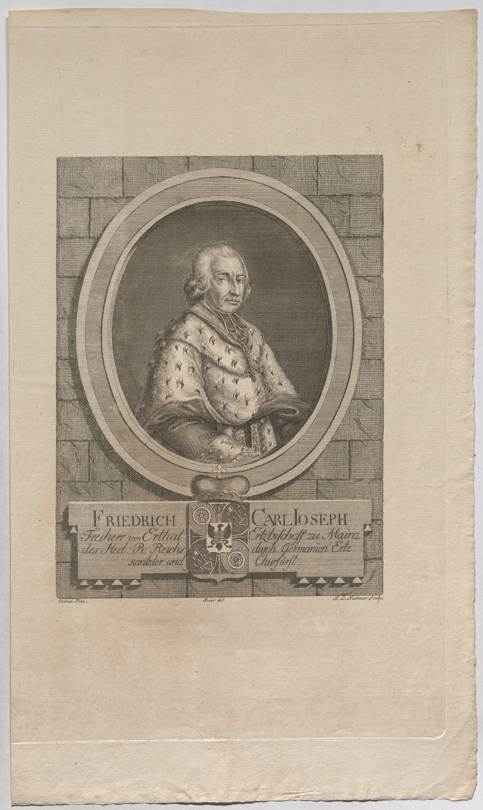 "FRIEDRICH CARL JOSEPH; Freiherr von Erthal, Ertzbischoff zu Mainz des ...
