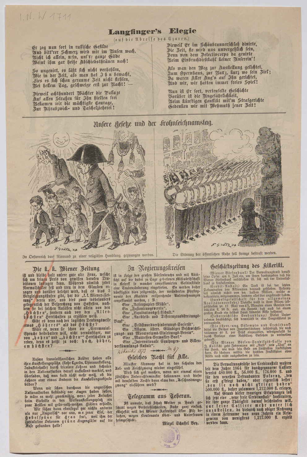 "Bei der Grundsteinlegung des zwölf Millionen-Rathhauses" – Wien Museum ...