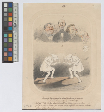 Karikatur auf die Wiener Hausherren und auf die Flucht Metternichs und ...