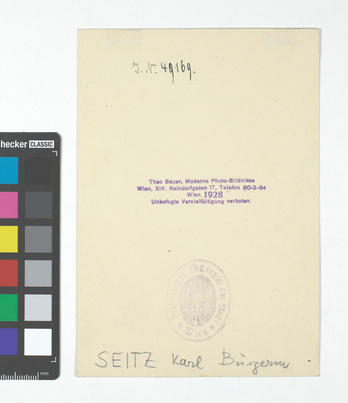 Karl Seitz (1869-1950), Lehrer, sozialdemokratischer Politiker ...