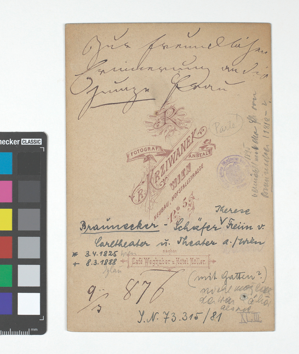 Therese von Braunecker-Schäfer (1825-1888), Schauspielerin, Sängerin ...