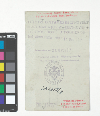 Karl Julius Maria van Beethoven (1870-1917), Journalist, Urgroßneffe des Komponisten und letzter ...