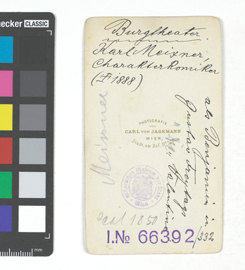 Karl Wilhelm Meixner (1815-1888) als "Benjamin" in "Die Valentine" von ...