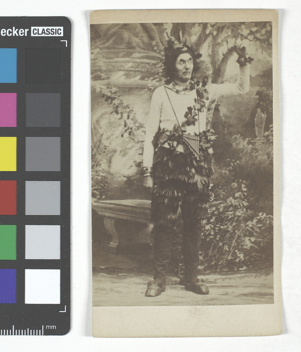 Johann Nestroy (1801-1862) als "Pan" in der Operette "Daphnis und Chloé ...