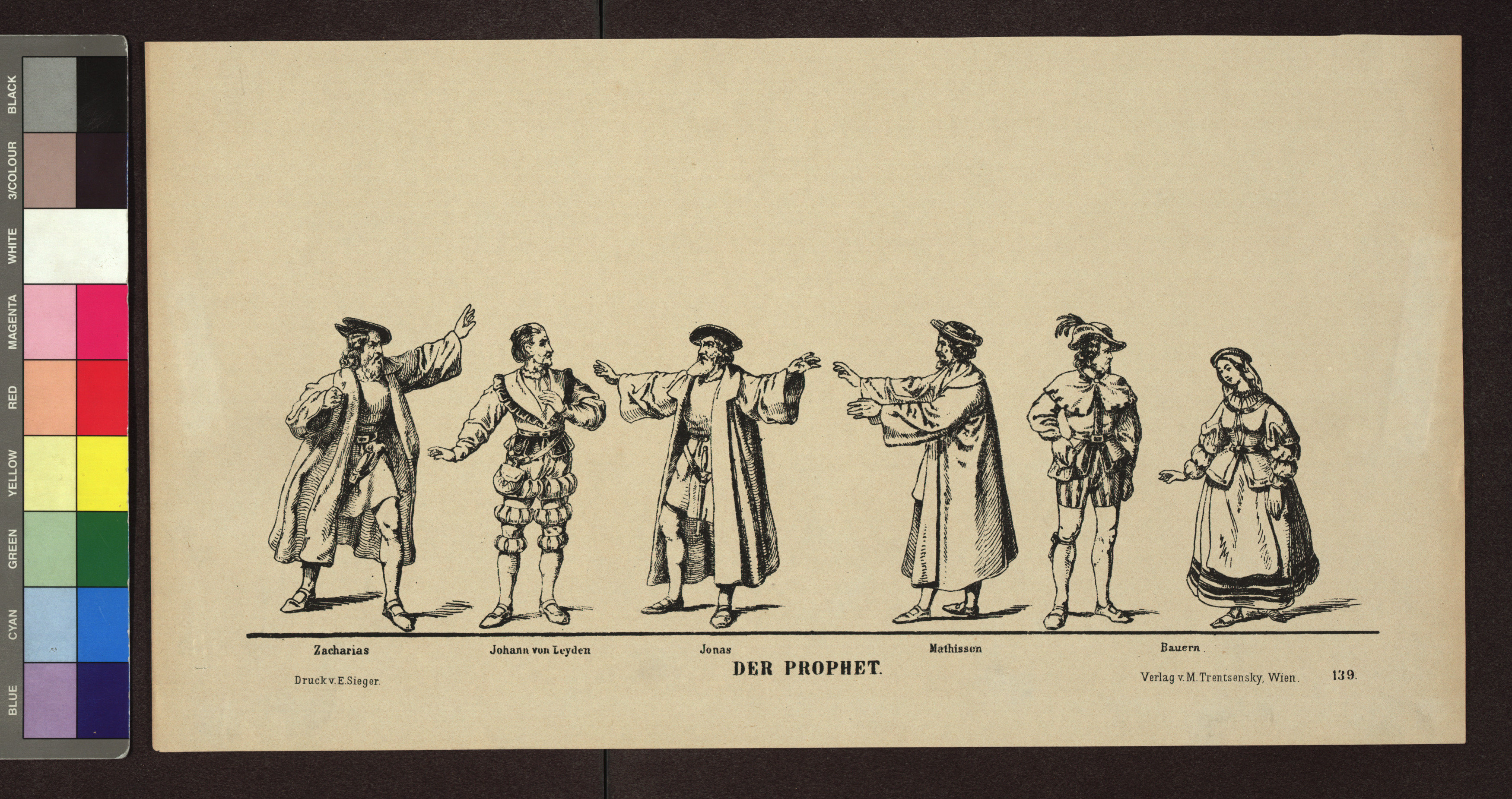 Altwiener Mandlbogen - Theaterfiguren (Blatt Nr. 139, Der Prophet), aus ...