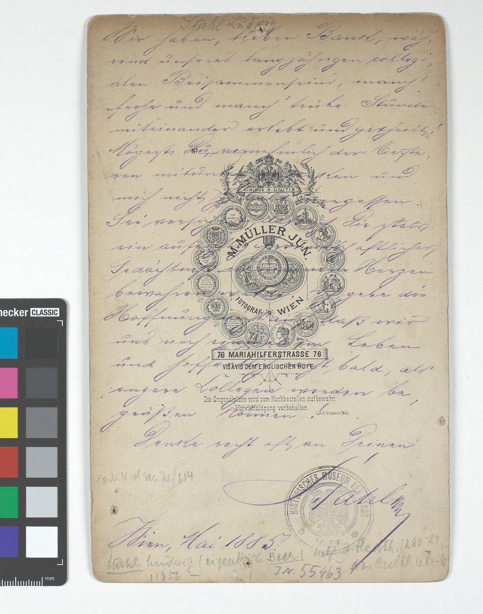 Ludwig Stahl (eig. Beer, 1856-1908), Schauspieler (rückseitig ...