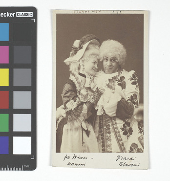 Henriette Wieser (um 1854-1880) als "Fr. Adami" und Alexander Girardi (1850-1918) als "Blasoni ...