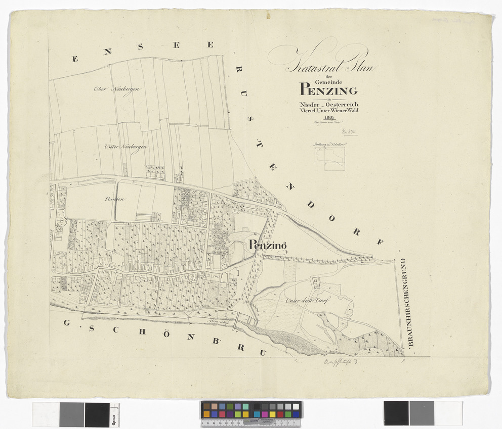 "Katastral-Plan der Gemeinde Penzing in Nieder-Oesterreich Viertel ...