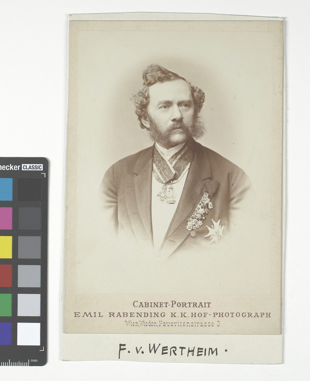 Franz Freiherr von Wertheim (1814-1883), Industrieller (rückseitig ...