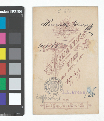 Henriette Wieser (um 1854-1880), als "Fr. Adami" in der Operette "Cagliostro in Wien" von Johann ...