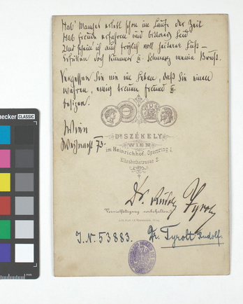 Rudolf Tyrolt (1848-1929), Schauspieler (rückseitig eigenhändige Widmung) – Wien Museum Online ...