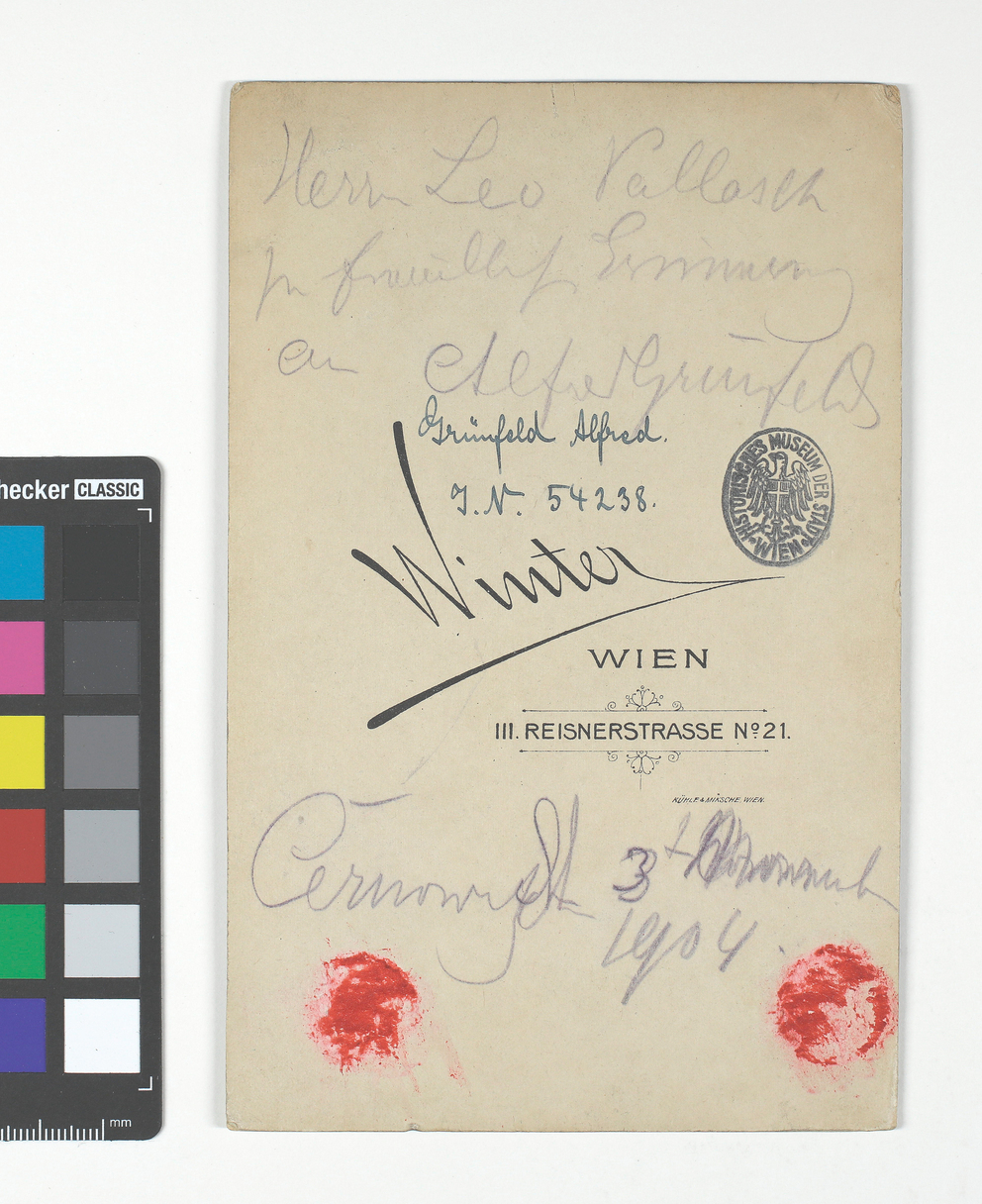 Alfred Grünfeld (1852-1924), Pianist, Komponist (rückseitig ...