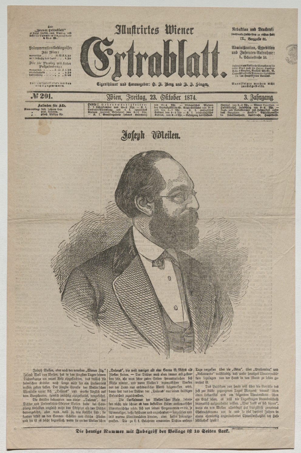 "Joseph Weilen." – Wien Museum Online Sammlung