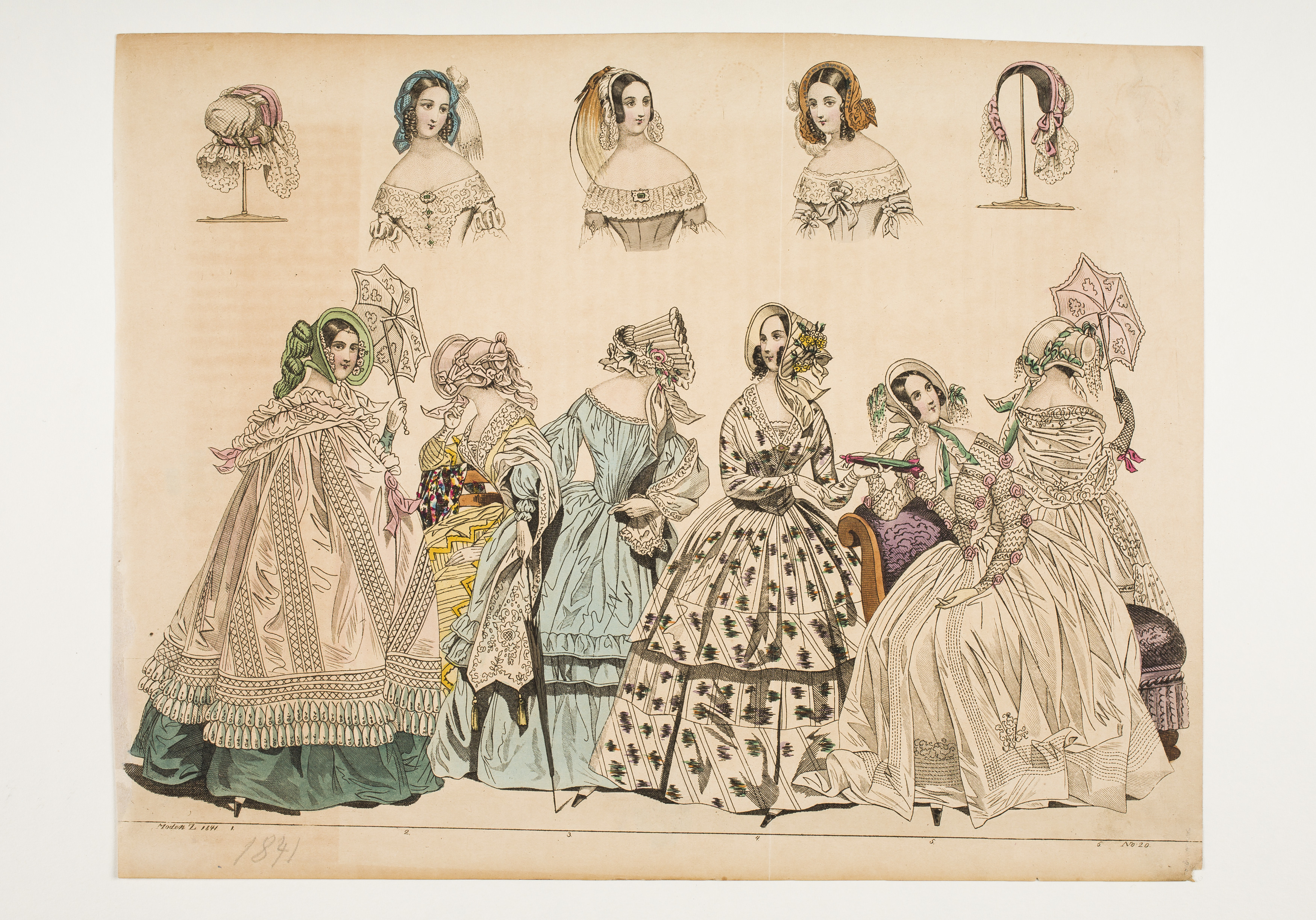 Modebild: Sechs Figuren, Damenmoden – Wien Museum Online Sammlung