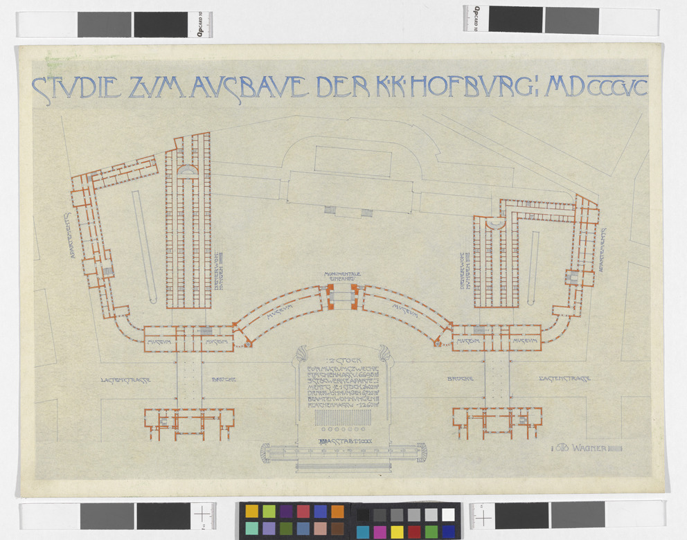 Studie zum Ausbau der Hofburg, Neubau an Stelle der Hofstallungen ...