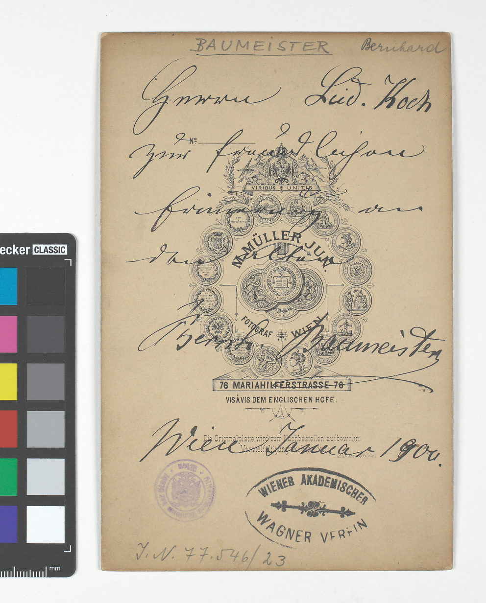 Bernhard Baumeister (1827-1917), Schauspieler (rückseitig eigenhändige Widmung) – Wien Museum ...