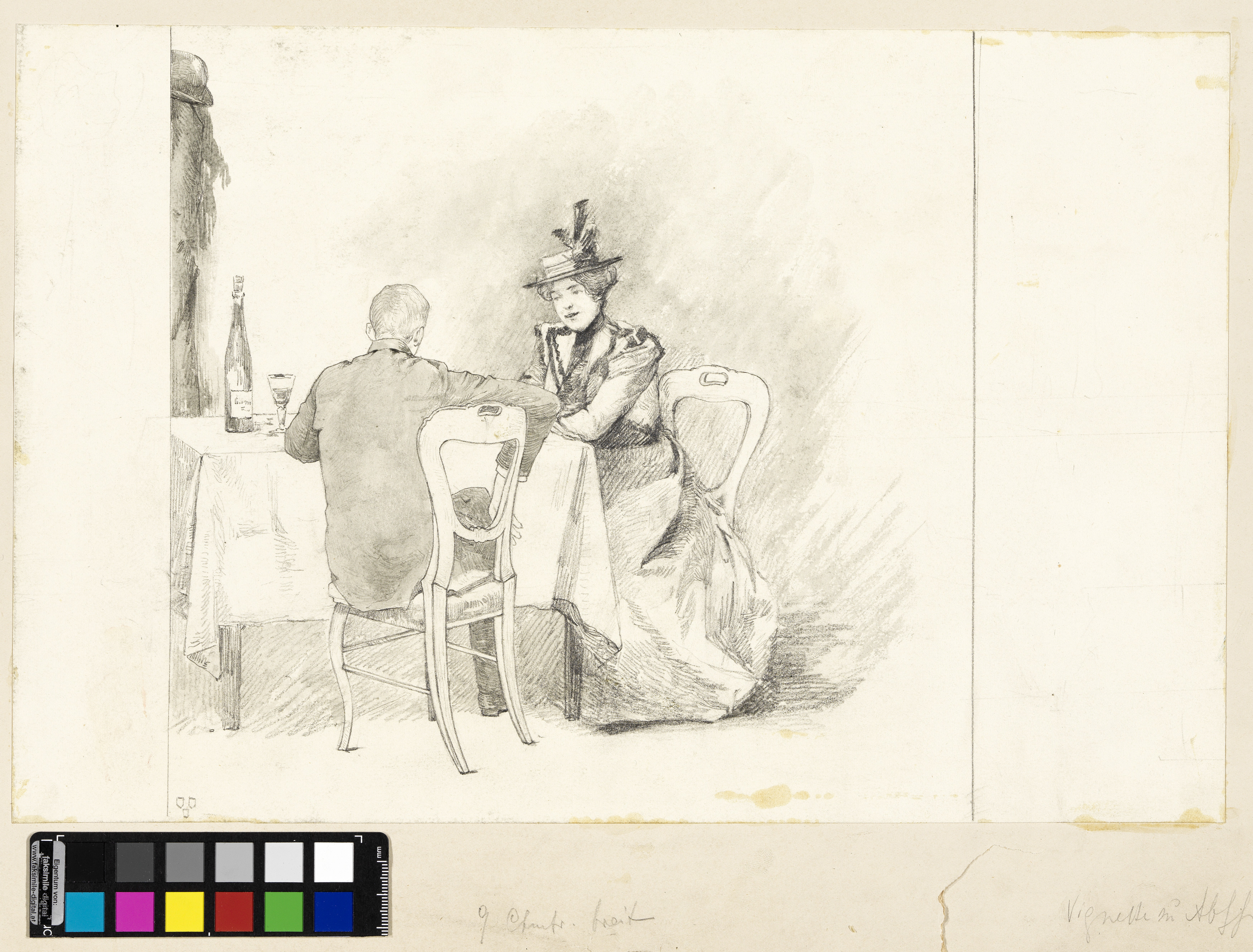 Vorzeichnungen für Illustrationen in A. Schnitzler "Anatol": Vignette ...