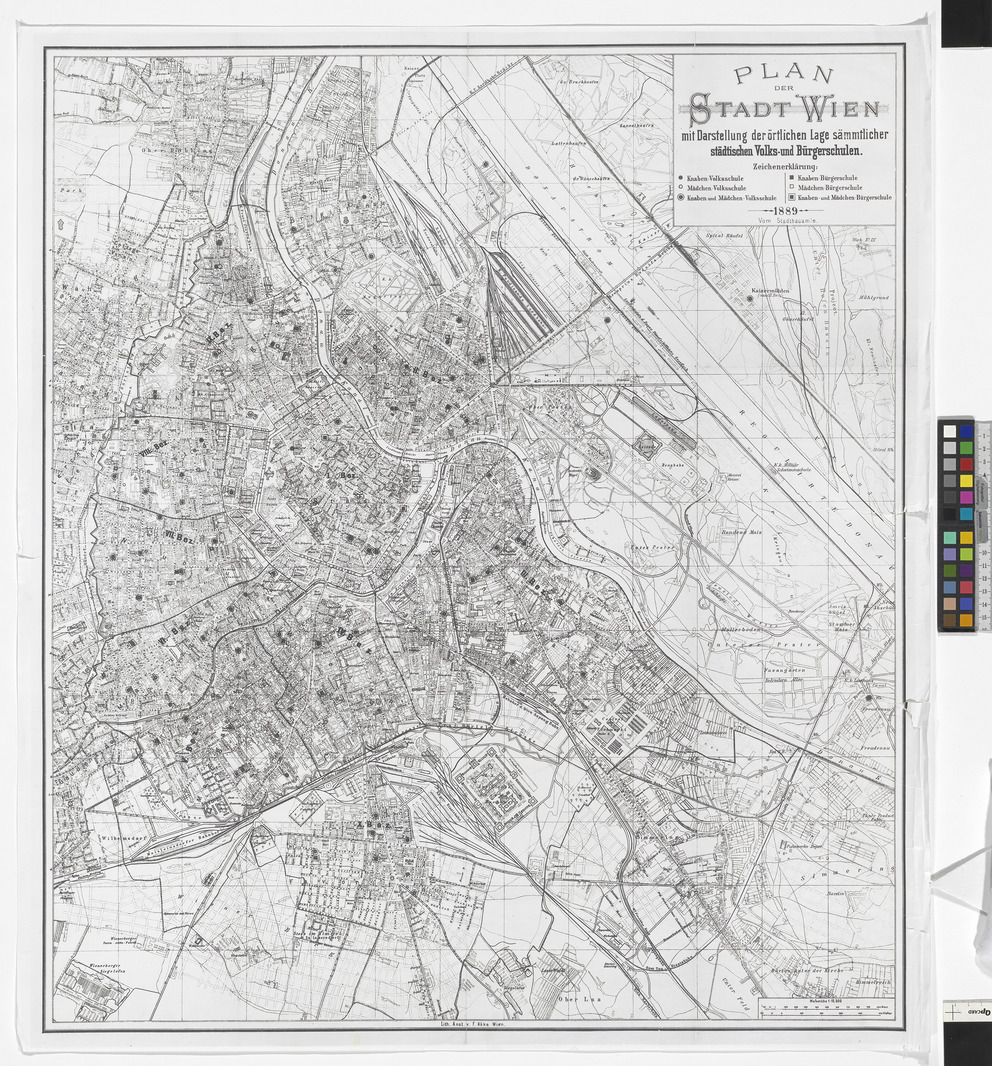 "Plan der Stadt Wien mit Darstellung der örtlichen Lage sämtlicher ...