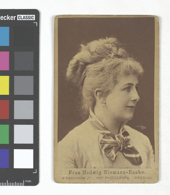 Hedwig Niemann-Raabe (1844-1905), Schauspielerin (rückseitig ...