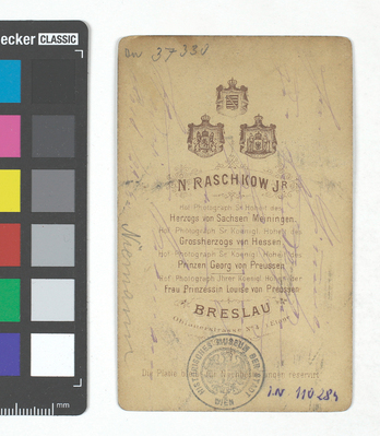 Hedwig Niemann-Raabe (1844-1905), Schauspielerin (rückseitig ...