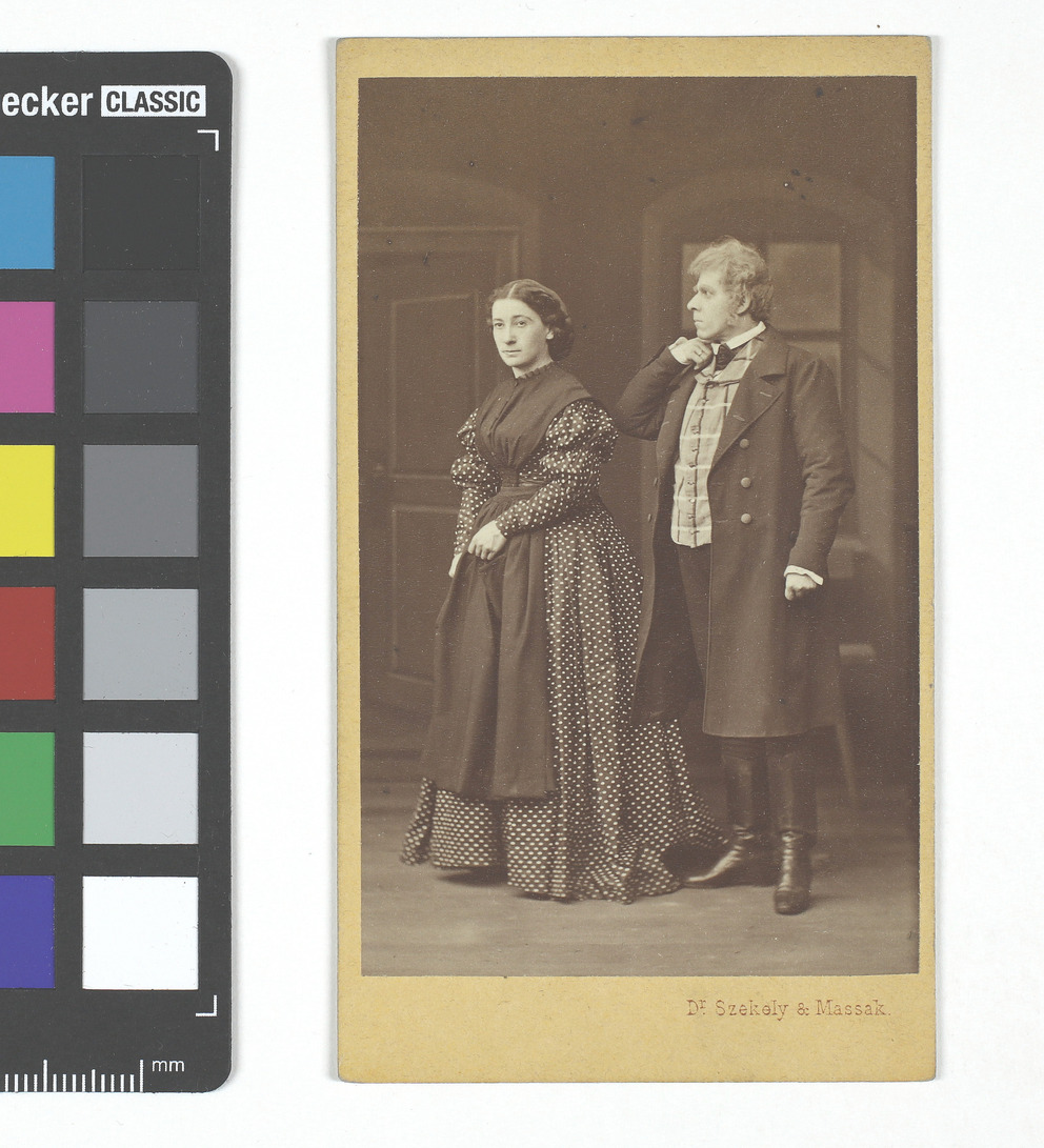 Charlotte Wolter (1834-1897) als "Clara" und Josef Lewinsky (1835-1907 ...