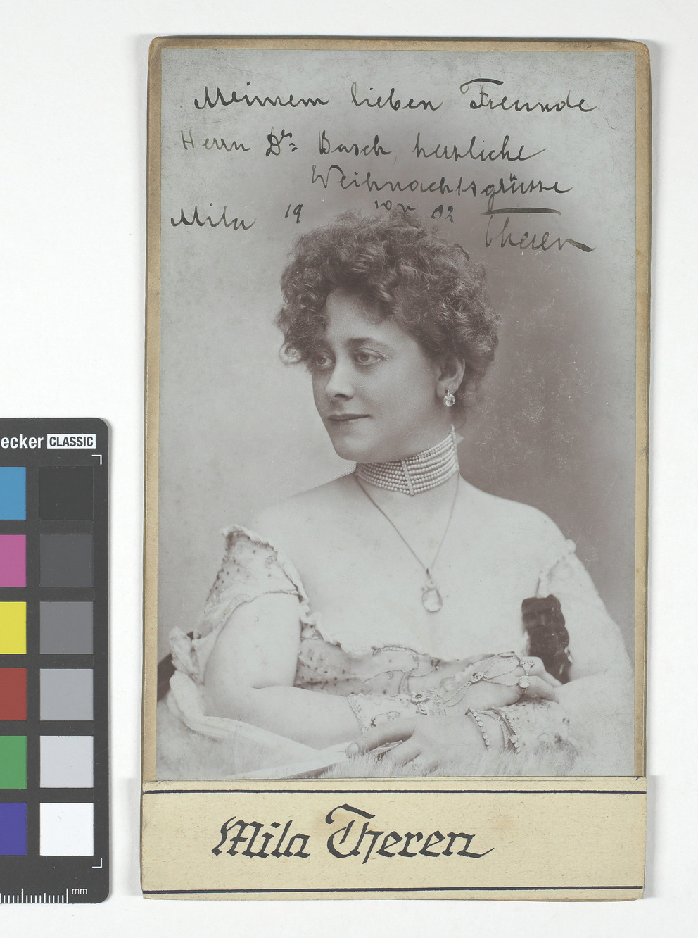 Mila Theren (1872-1946), Schauspielerin, Sängerin (eigenhändige Widmung ...