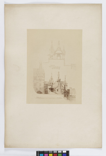 Entwurf zum Wiederaufbau der Burg Cochem, Ansicht - Löwentor ...