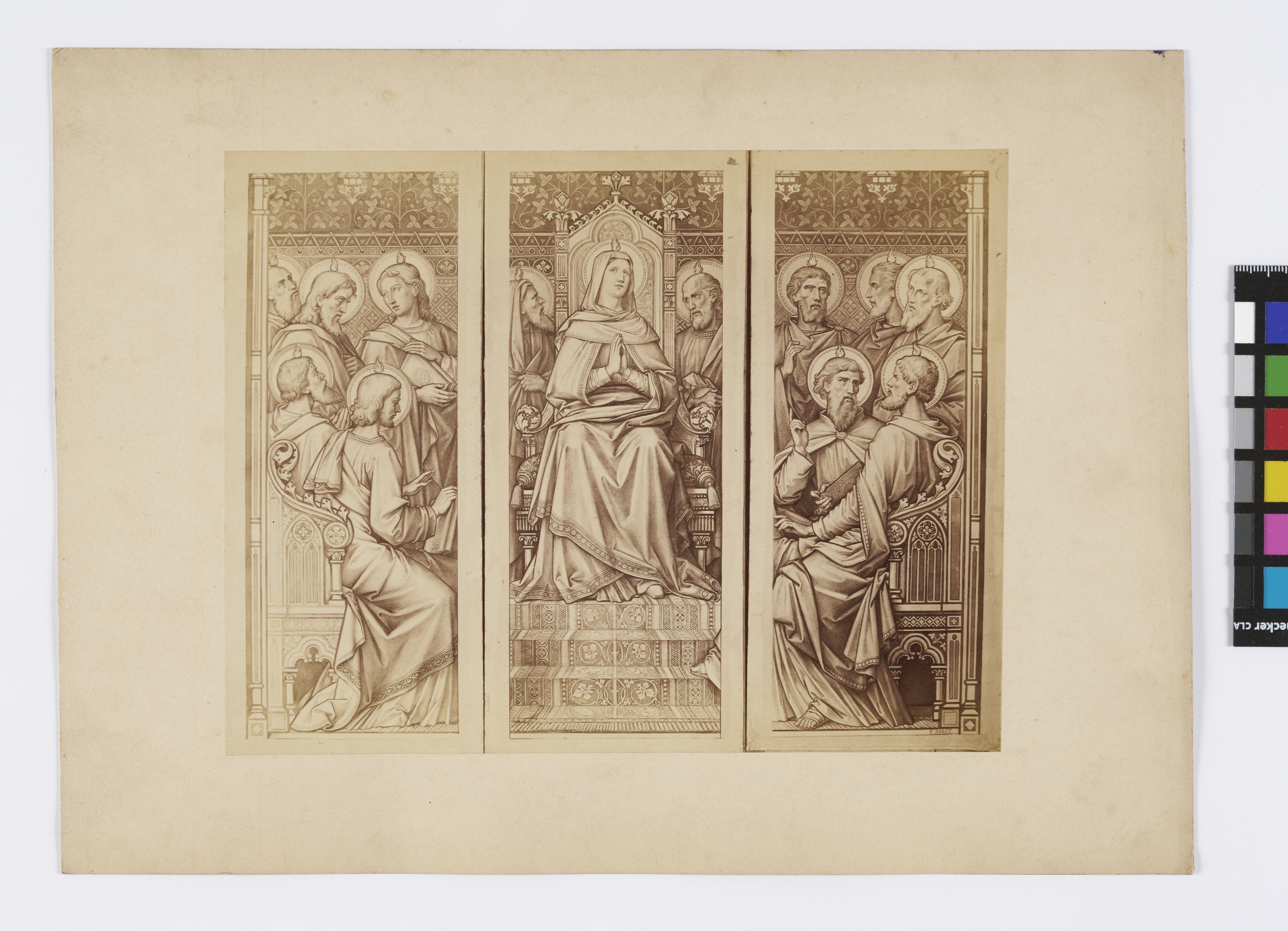 Entwurf zu einem Triptychon einer "Pfingstdarstellung" (Reproduktion) – Wien Museum Online Sammlung