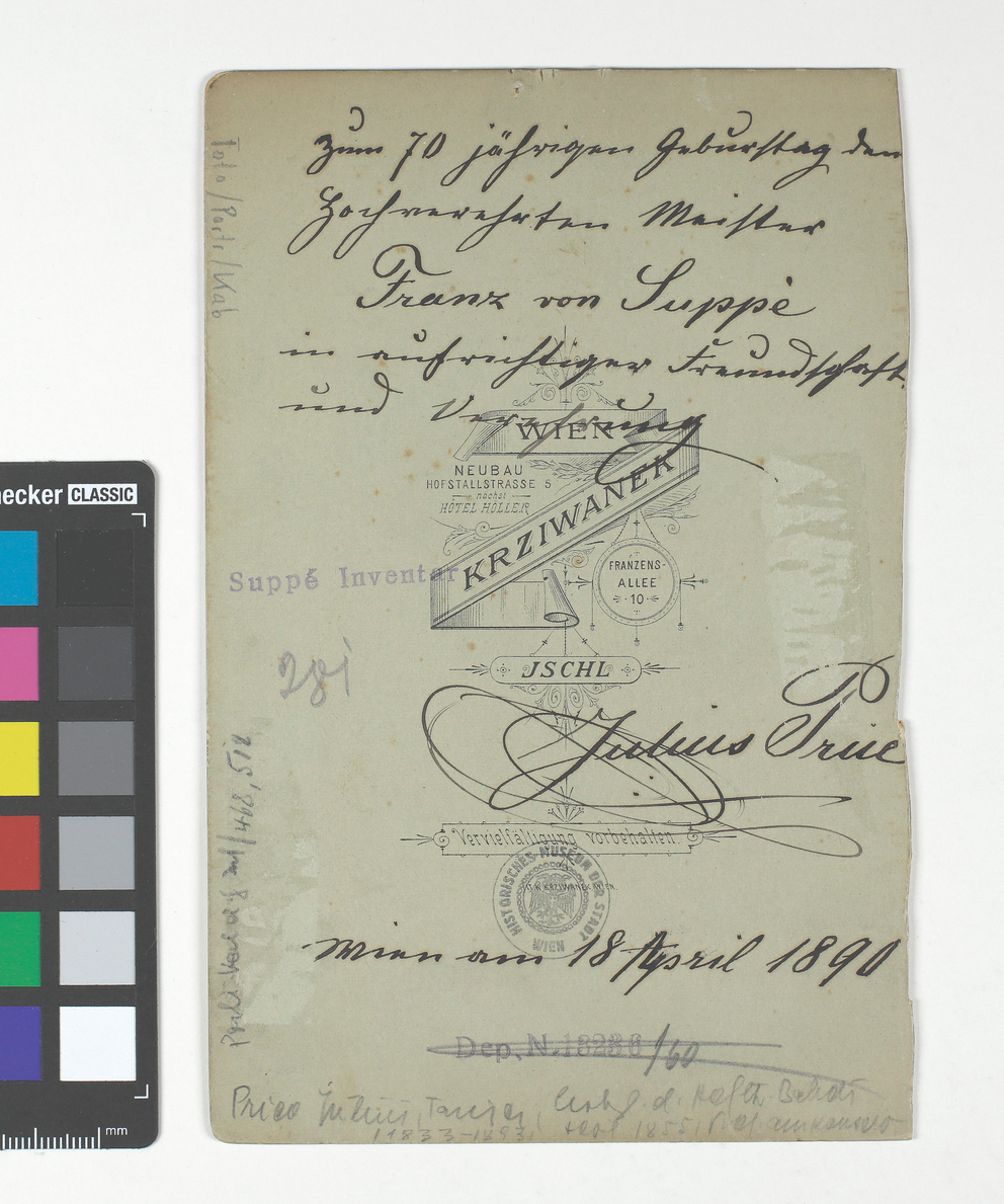 Julius Price (1833-1893), Tänzer (rückseitig eigenhändige Widmung an ...