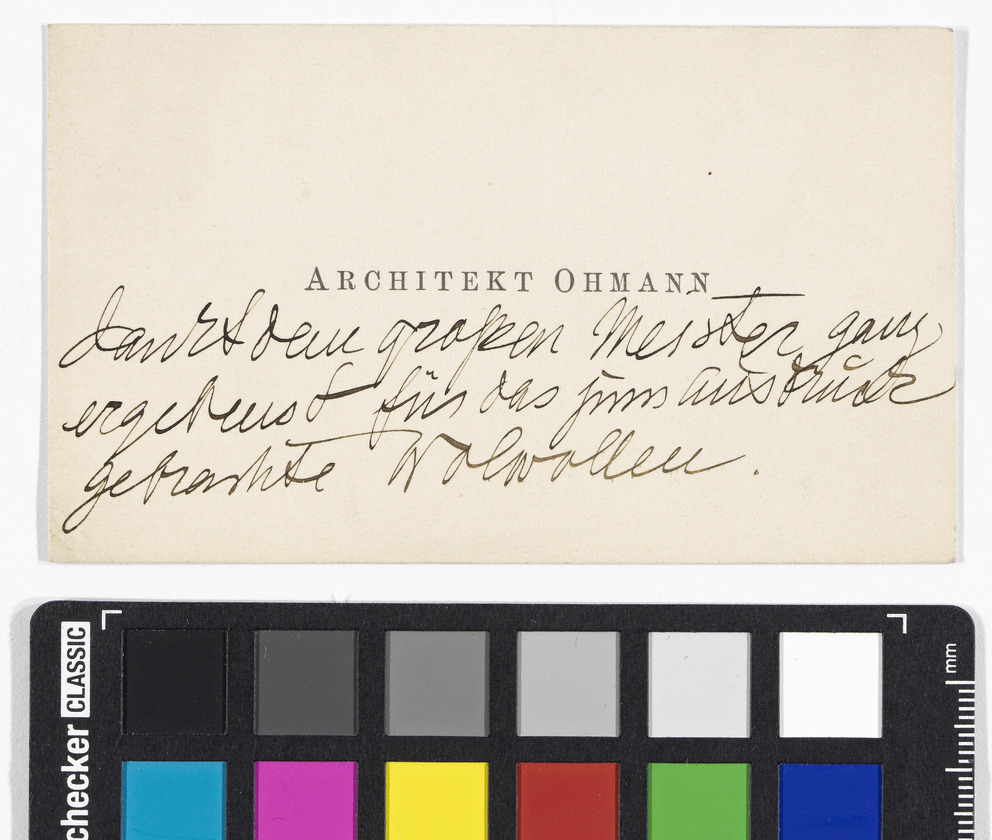 Visitkarte aus dem Besitz von Otto Wagner: Friedrich Ohmann – Wien Museum Online Sammlung