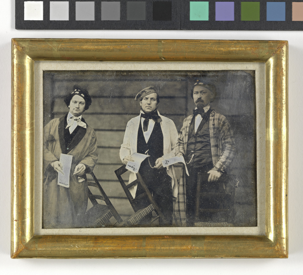 Gruppenbildnis von Franz von Suppé (rechts im Bild) mit zwei ...